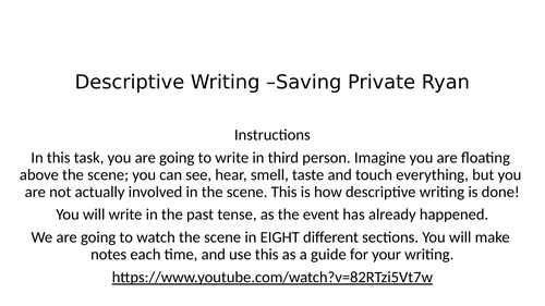 Saving Private Ryan -Descriptive Writing | Teaching Resources