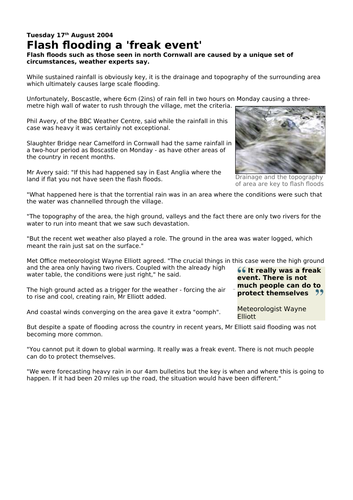 AQA GCSE Geography: Water on the Land - Lesson 7: Flooding in MEDCs ...