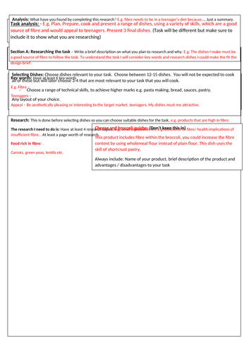 Food technology, GCSE NEA2 coursework template. AQA | Teaching Resources Food technology, GCSE NEA2 coursework template. AQA | Teaching Resources