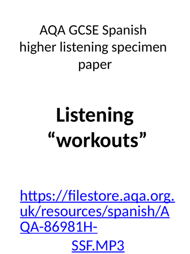 New GCSE Spanish Listening practice | Teaching Resources