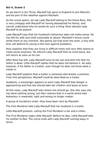 Macbeth: Act 4 for Lower Ability | Teaching Resources