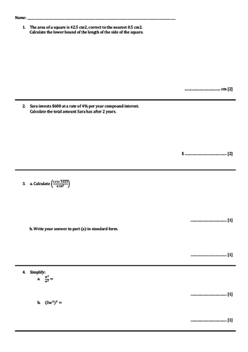IGCSE/GCSE Maths progression tests (Year 10) | Teaching Resources