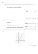 Maths Test+Answers (IGCSE/GCSE): Straight line and Travel graphs ...