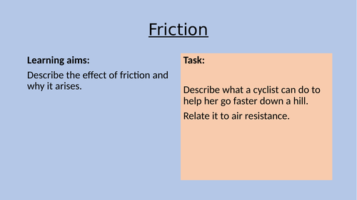 KS3 Friction | Teaching Resources