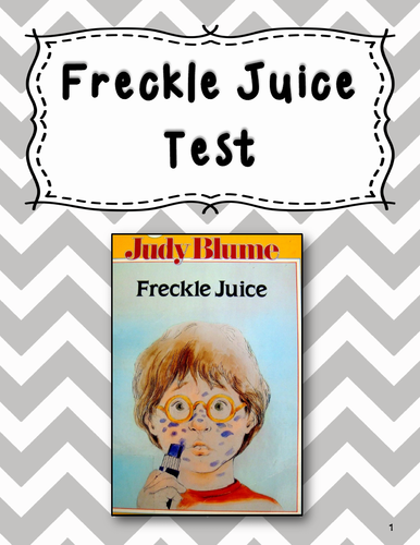 Test for the Book Freckle Juice by Judy Blume | Teaching Resources
