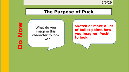 Puck Lesson- a lesson on Puck from A Midsummer Night's Dream KS3 ...