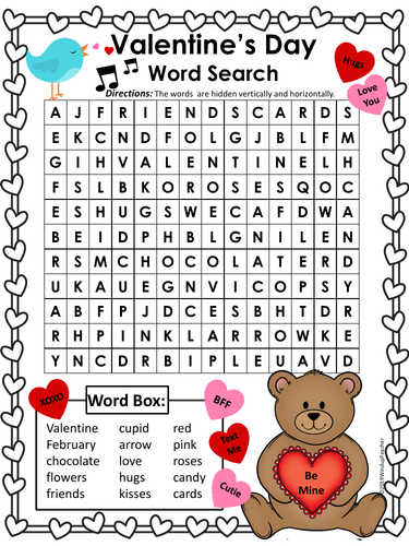 Valentine's Day Word Searches - Easy and Hard | Teaching Resources
