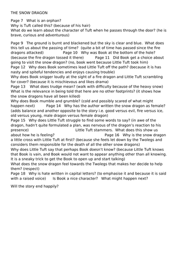 The Snow Dragon - complete English unit | Teaching Resources