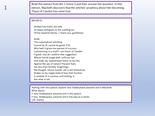 Macbeth Exam Practice Questions | Teaching Resources