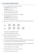 Counting Combinations and Outcomes Probability GCSE Maths | Teaching ...