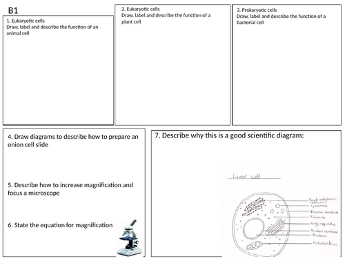 FREE!!! GCSE 9-1 Revision Biology AQA Unit 1 Revision Mats | Teaching ...