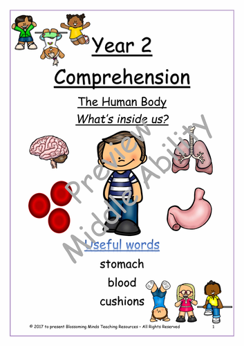 KS1 SATs Reading - The Human Body Comprehension | Teaching Resources