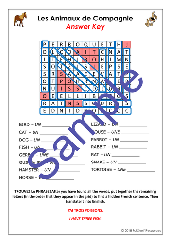 French Pets Worksheets | Teaching Resources