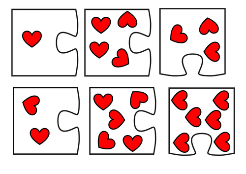 Jigsaw Two-Piece Puzzle Number Match 1 to 10, Numbers, Counting ...