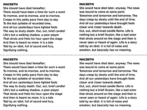 Macbeth: Act 5 for Lower Ability | Teaching Resources
