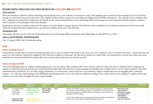 Y8 MUSIC TECHNOLOGY LOGIC | Teaching Resources