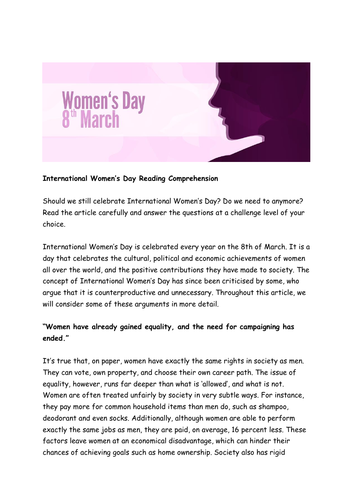 International Women's Day | Teaching Resources