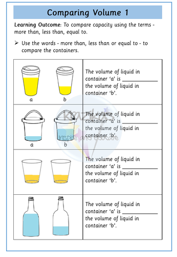 Volume and Capacity - Year 1 - White Rose Maths Style | Teaching Resources