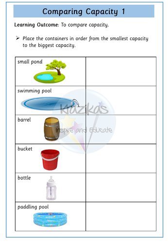 Volume and Capacity - Year 1 - White Rose Maths Style | Teaching Resources