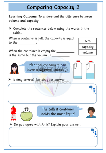 Volume and Capacity - Year 1 - White Rose Maths Style | Teaching Resources