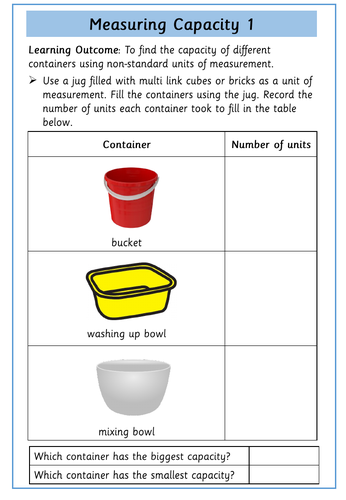 Volume and Capacity - Year 1 - White Rose Maths Style | Teaching Resources