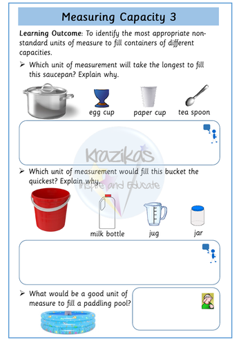 Volume and Capacity - Year 1 - White Rose Maths Style | Teaching Resources