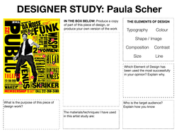 Graphic Art & Design Research Worksheets / Homework / Starter ...