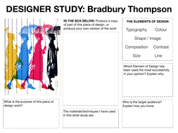 Graphic Art & Design Research Worksheets / Homework / Starter ...