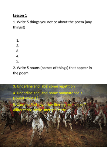 The Charge of the Light Brigade (Poetry power and conflict) | Teaching ...