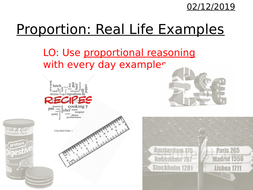 Proportion - Real Life Examples | Teaching Resources