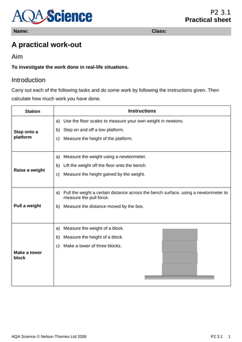 Work Done Lesson | Teaching Resources