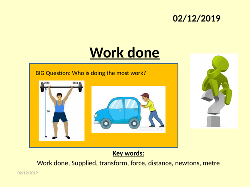 Work Done Lesson | Teaching Resources