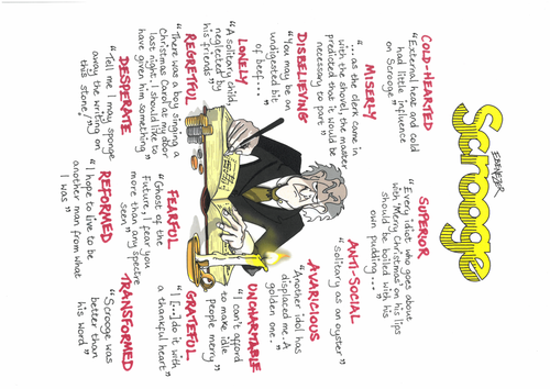 A CHRISTMAS CAROL Quotes GCSE REVISION poster EBENEZER SCROOGE Dickens ...