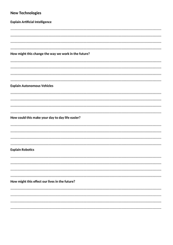 New and Emerging Technology Lessons | Teaching Resources