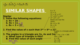 GCSE Maths (9-1) Similar-Shapes - Full Lesson PPT by saz_1234 ...