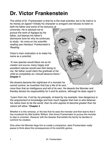 FRANKENSTEIN by Mary Shelley SCHEME OF WORK AND RESOURCES | Teaching ...