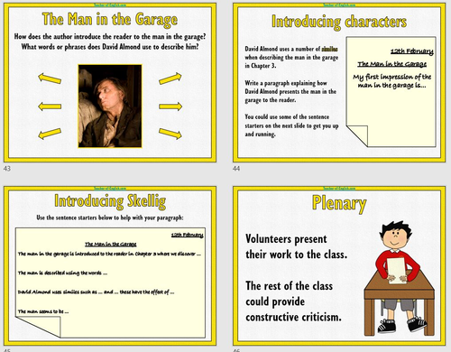 Skellig by David Almond (PowerPoint, worksheets and lesson plans ...