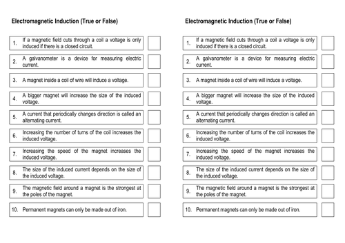 Electromagnetic Induction | Teaching Resources