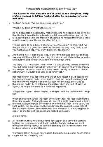 Short Story Unit for KS3 | Teaching Resources