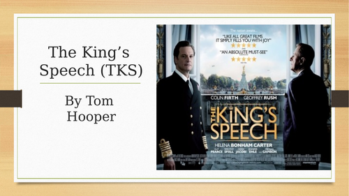 “The King’s Speech” Study and Comparative | Teaching Resources