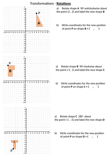 Rotations And Describing A Rotation Teaching Resources