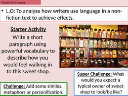 Roald Dahl, Boy. Non-fiction Language Paper 2. How Does Dahl use ...