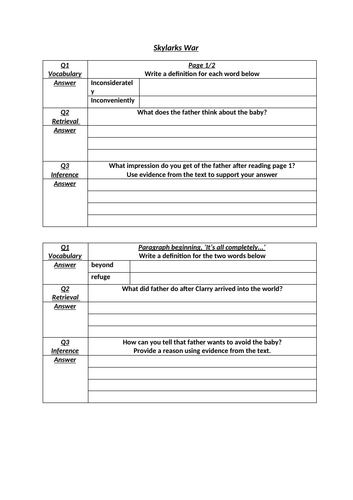 Year 6 - Reading Intervention - Vocabulary, Retrieval and Inference ...