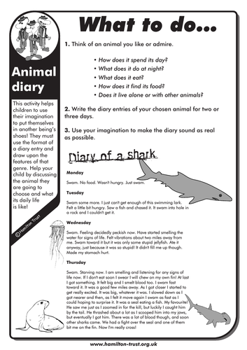 Animal diary - English Homework - UKS2 | Teaching Resources