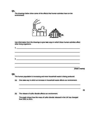 KS4 New GCSE (9-1) - Land, Water, Air Pollution + Deforestation and ...