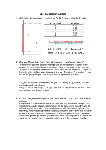 Chromatography presentation, summary and questions | Teaching Resources