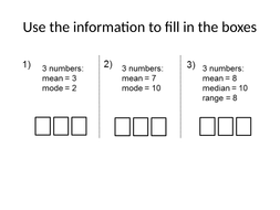 Reverse Mean Problems | Teaching Resources