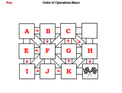 Order of Operations No Exponents Math Maze | Teaching Resources