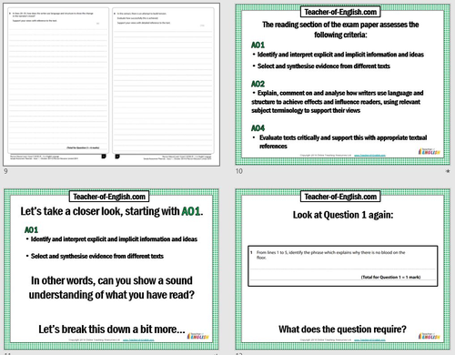 Edexcel GCSE English Exam - Paper 1 and Paper 2 | Teaching Resources