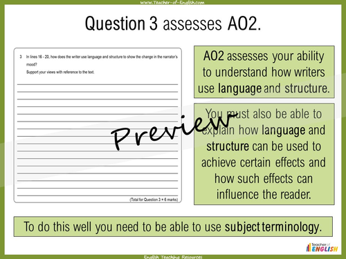 Edexcel GCSE English Language Exam Preparation - Paper 1, Section A ...